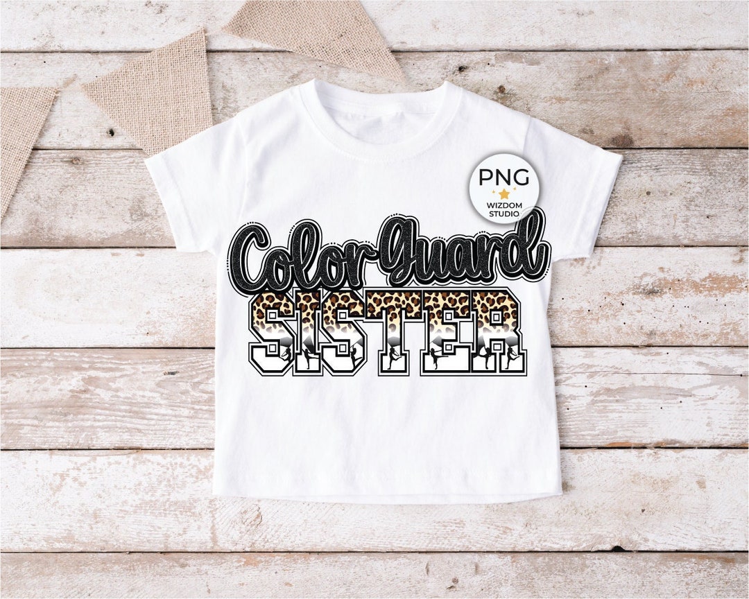 Color Guard Sister PNG Image, Leopard Color Guard Black Design ...
