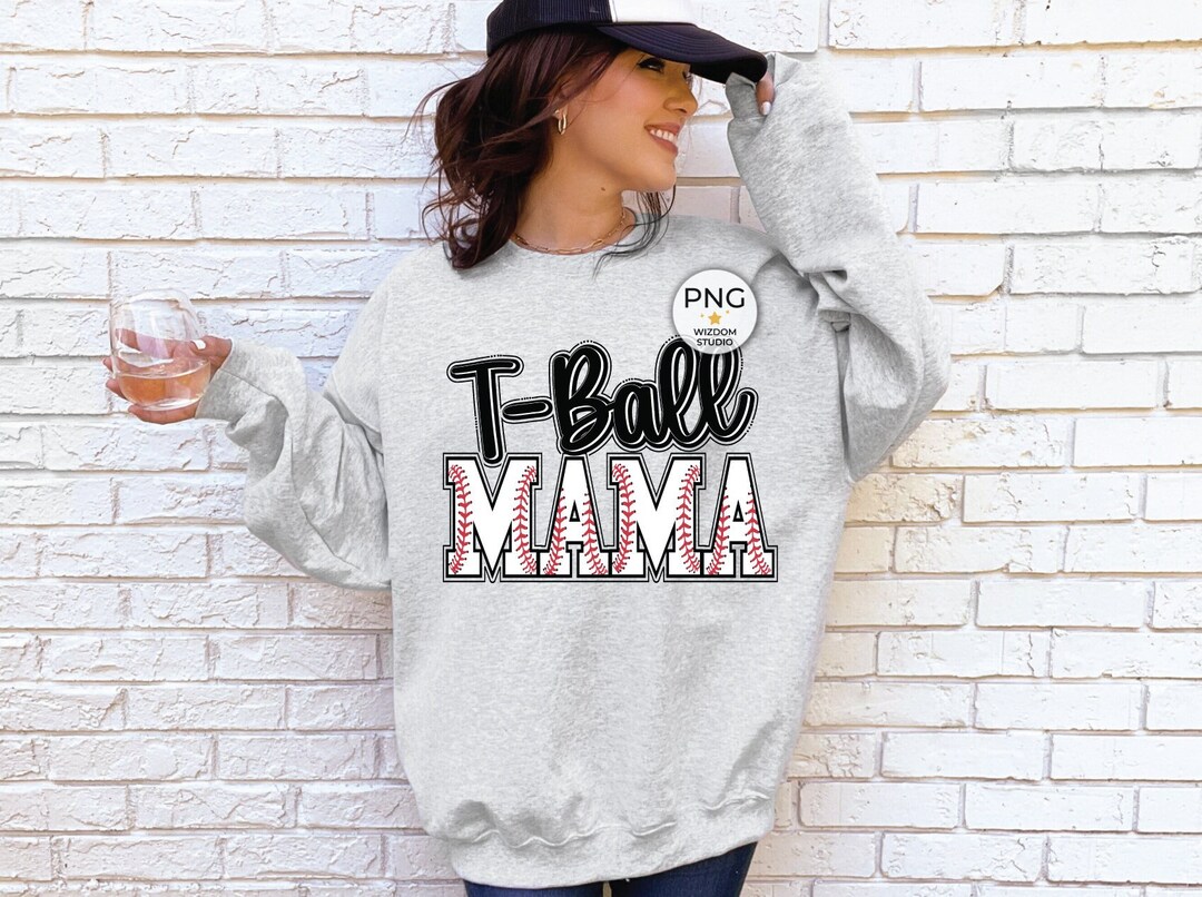 T-ball Mama PNG Image, Tee Ball Mom Black Gray Design, Sublimation ...