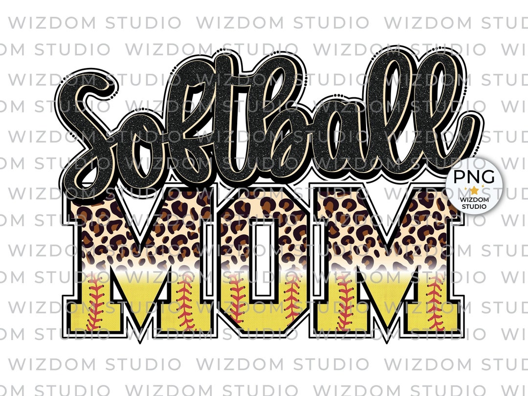Softball Mom PNG Image Softball Black Leopard Letters Design - Etsy