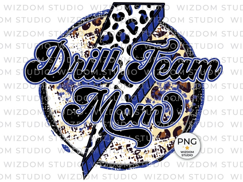 Drill Team Mom PNG Image Lightning Bolt Drill Dance Leopard - Etsy