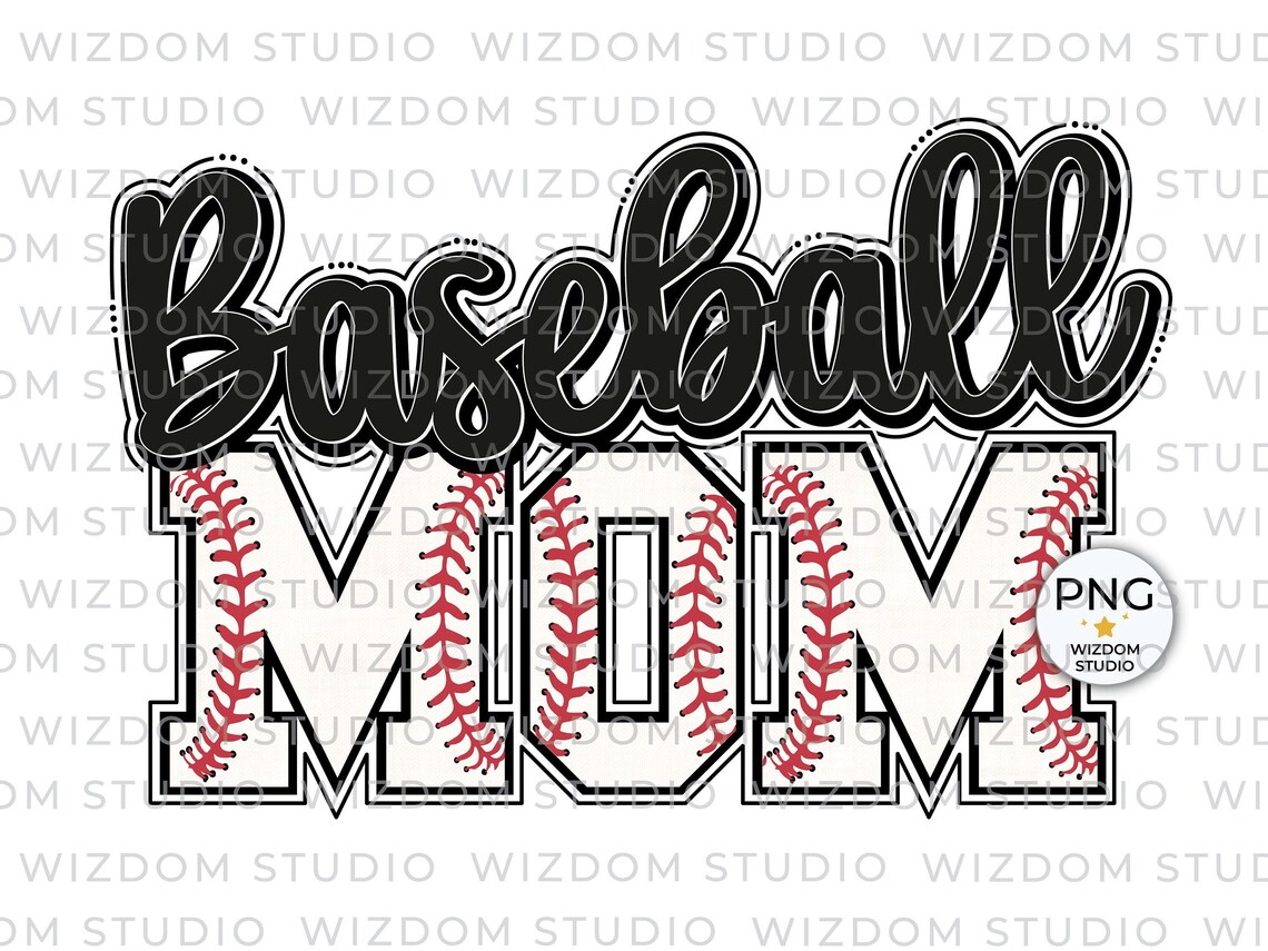 Baseball Mom PNG Image Baseball Letter Design Sublimation - Etsy