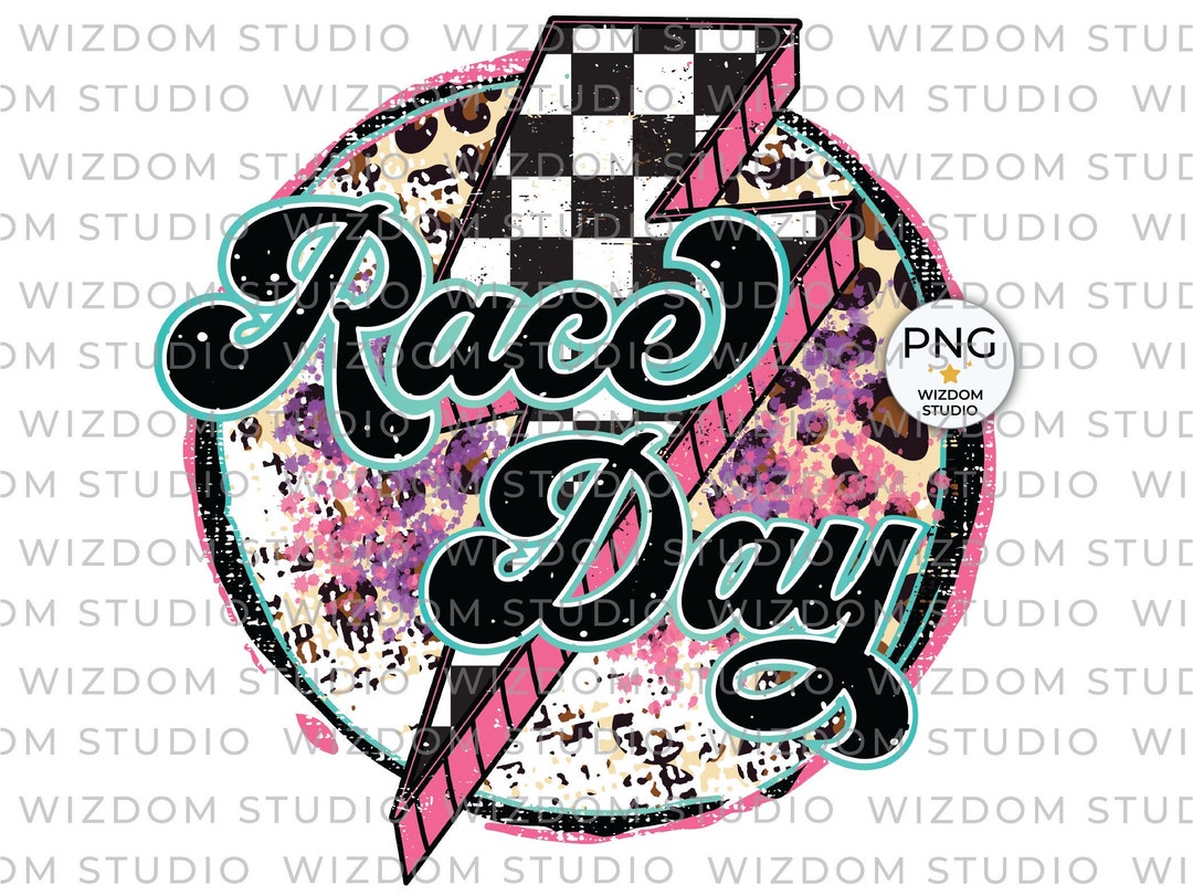 Race Day PNG Image Racing Leopard Pink Teal Designs - Etsy