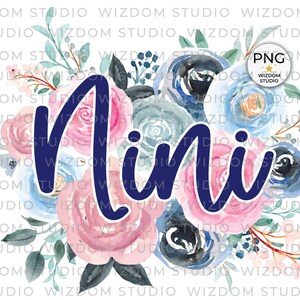 Nini PNG Image, Floral Nini Design, Sublimation Designs Downloads, PNG ...