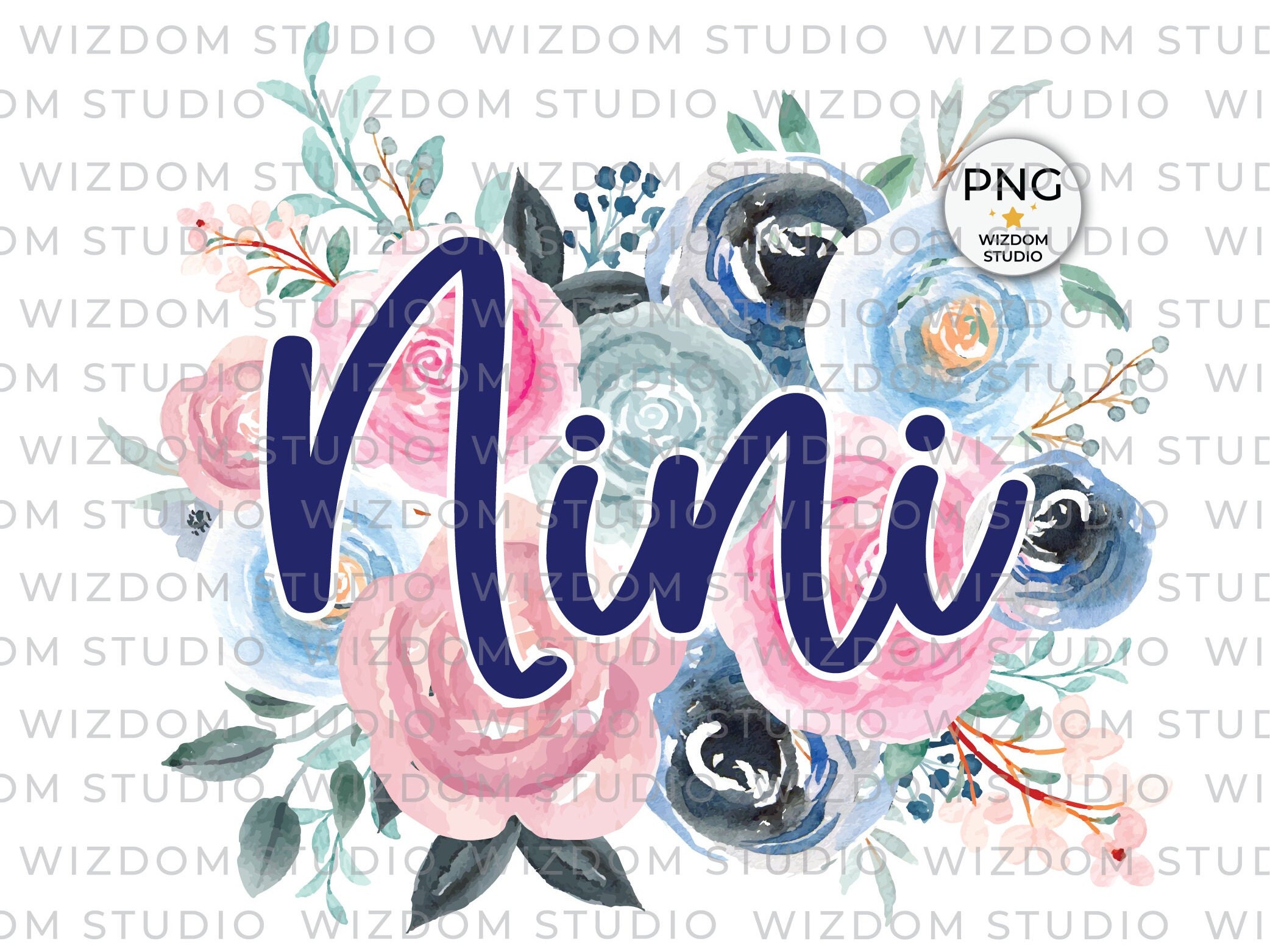 Nini PNG Image, Floral Nini Design, Sublimation Designs Downloads, PNG ...