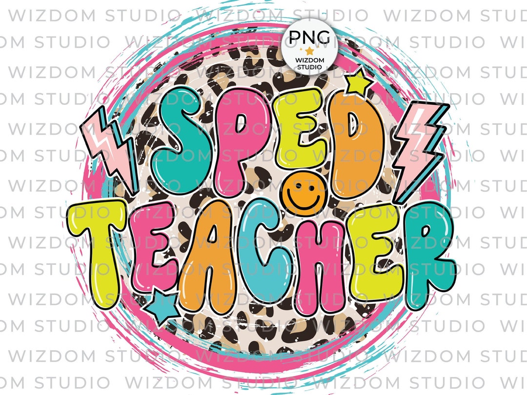 SPED Teacher PNG Image, Leopard Teacher Back to School Design ...