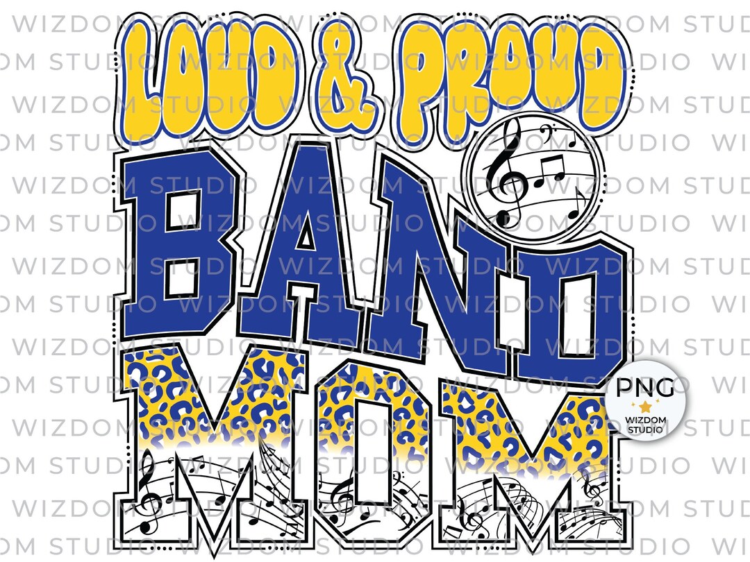 Band Mom PNG Image Leopard Marching Band Blue Gold Design - Etsy
