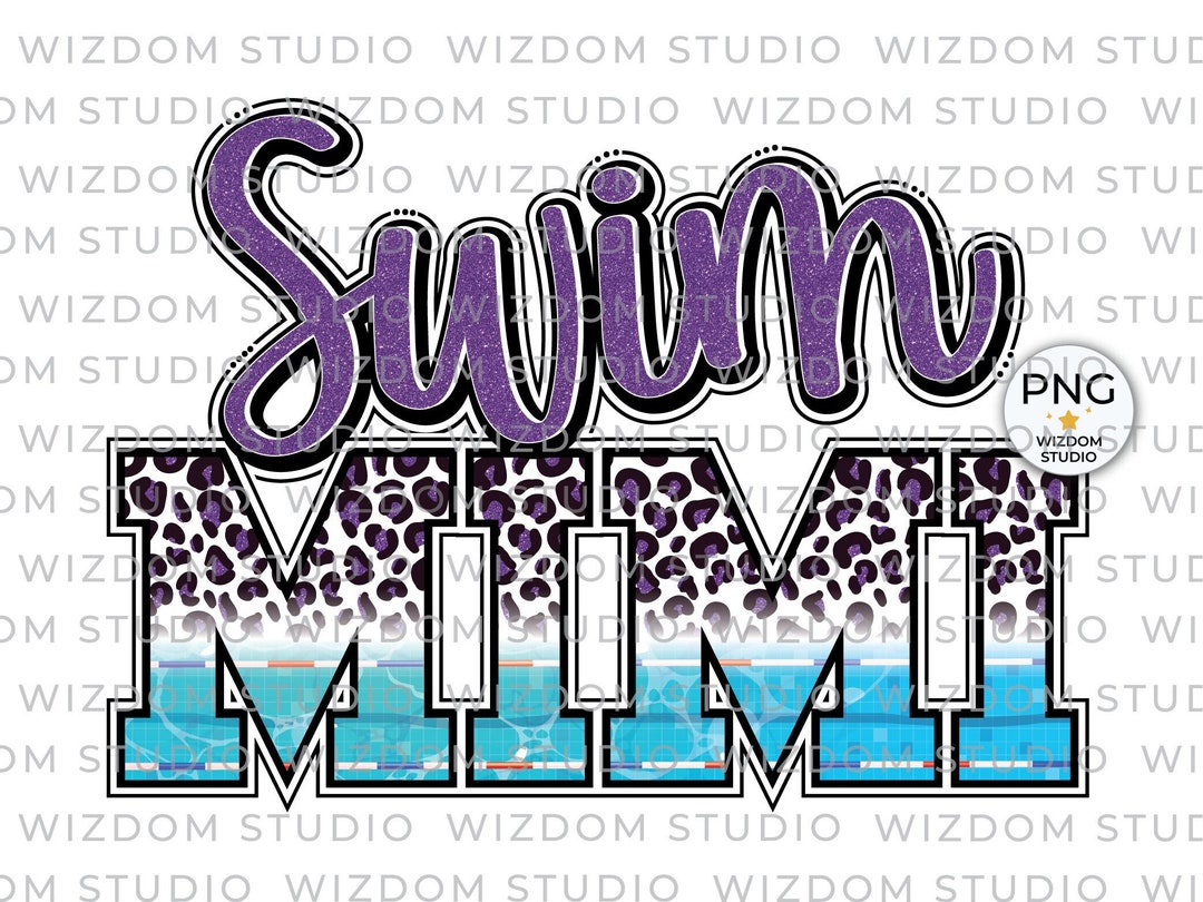 Swim Mimi PNG Image Leopard Swimming & Diving Design - Etsy