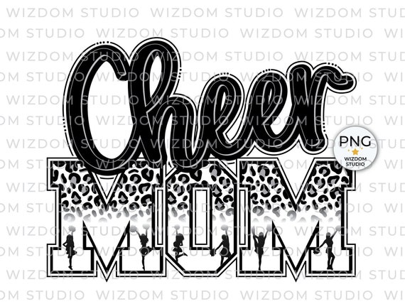 Cheer Mom PNG Image Black Gray Leopard Cheer Design - Etsy