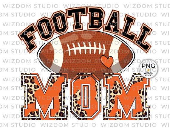 Football Mom PNG Image Football Leopard Orange Design - Etsy