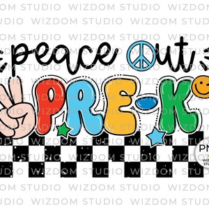 Peace Out Pre-k PNG Image, Groovy School Retro Boy Design, Sublimation ...
