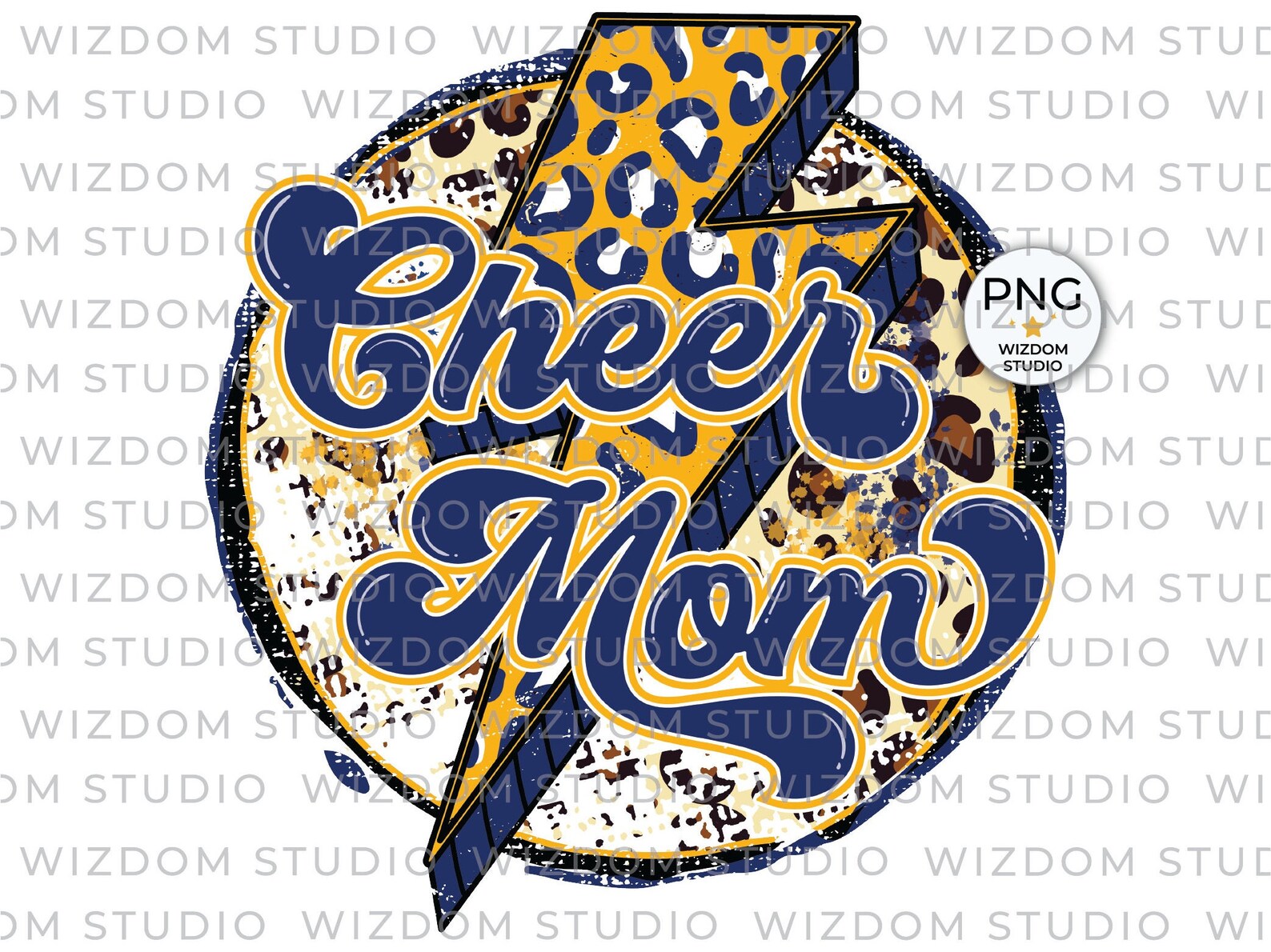Cheer Mom PNG Image Lightning Bolt Cheer Navy Gold Design - Etsy