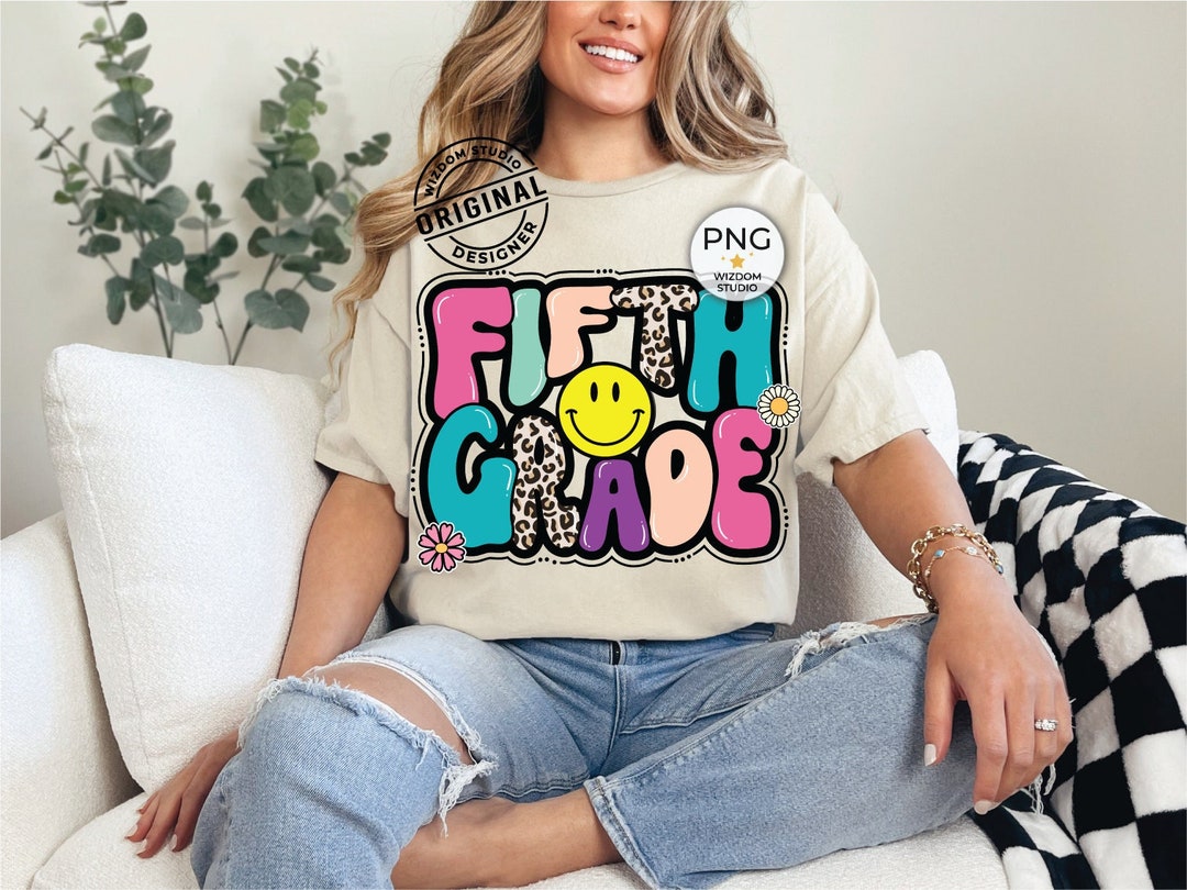 Fifth Grade PNG Image, Back to School Leopard 5th Grade Design ...