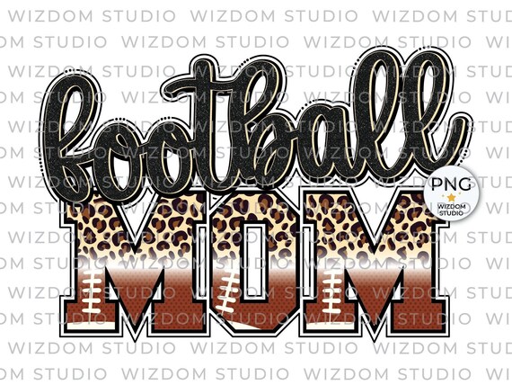 Football Mom PNG Image Football Leopard Letter Design - Etsy