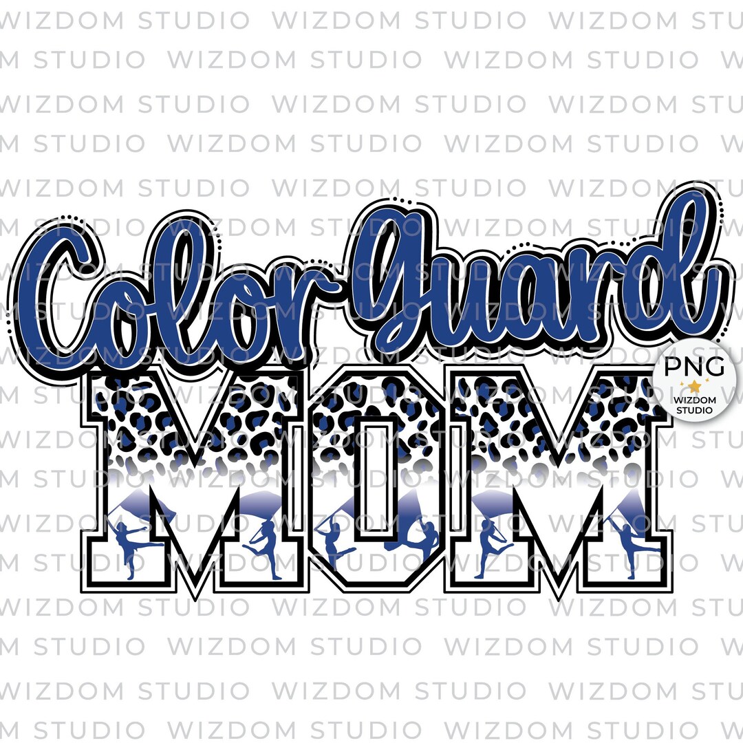 Color Guard Mom PNG Image Leopard Color Guard Blue Design - Etsy