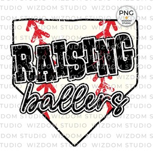 Raising Ballers PNG Image, Baseball Home Plate Design, Sublimation ...