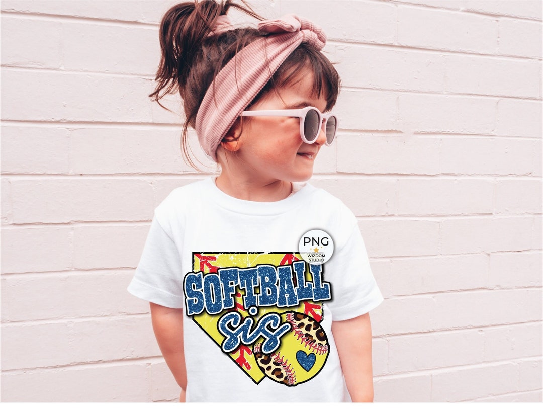 Softball Sis PNG Image, Blue Glitter Softball Sister Home Plate Design ...