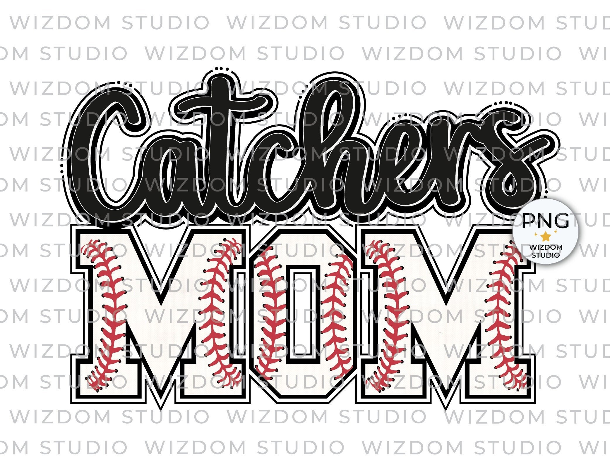 Catchers Mom PNG Image Baseball Letter Design Sublimation - Etsy Singapore
