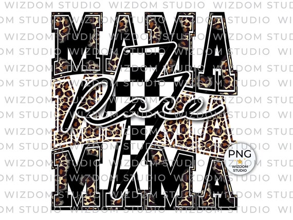 Race Mama PNG Image Lightning Bolt Race Leopard Black Design - Etsy