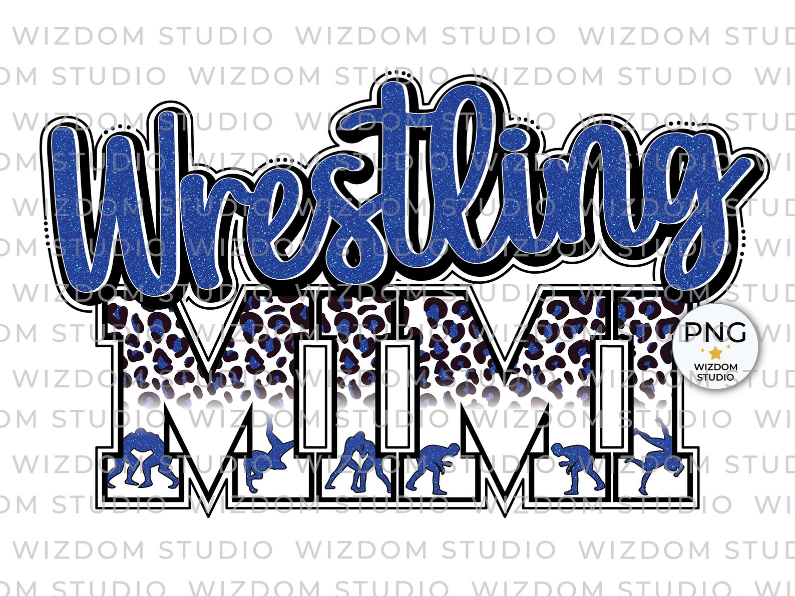 Wrestling Mimi PNG Image Royal Blue Wrestling Letter Design | Etsy