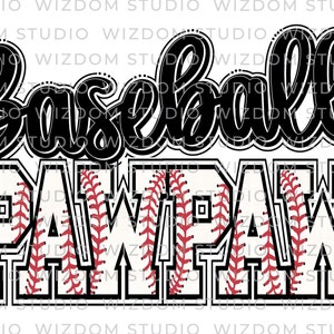 Baseball Pawpaw PNG Image, Baseball Grandpa Black Design, Sublimation ...