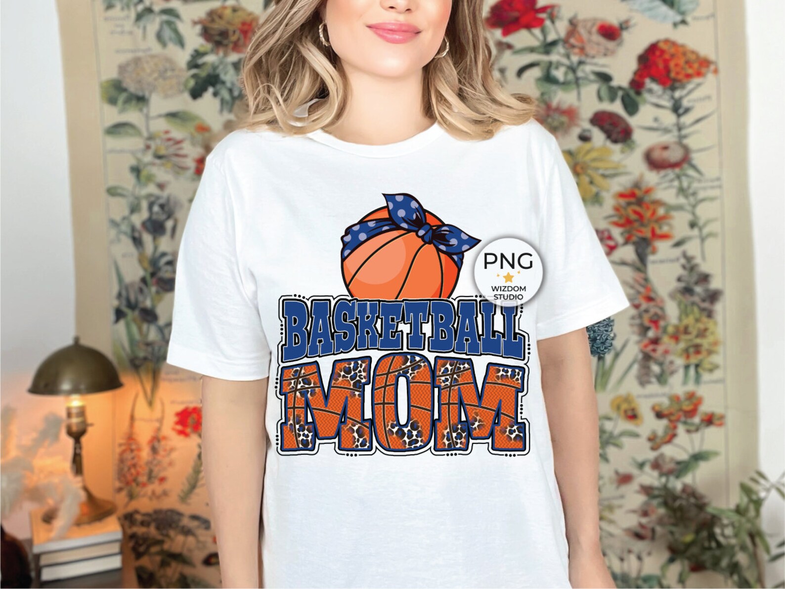 Basketball Mom PNG Image, Leopard Basketball Bandana Blue Design ...