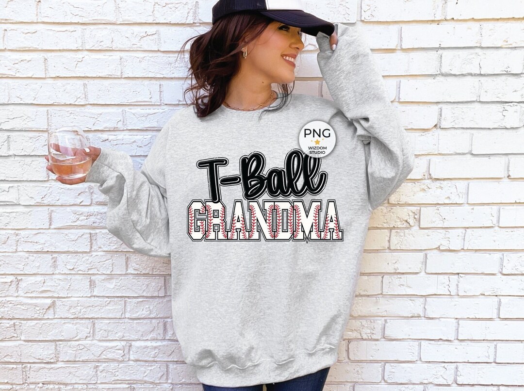 T-ball Grandma PNG Image, Tee Ball Letter Black Design, Sublimation ...