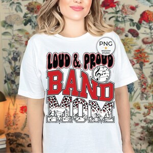 Band Mom PNG Image, Leopard Marching Band Red Design, Sublimation ...