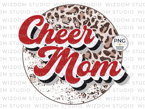 Cheer Mom PNG Image Cheer Red Black Leopard Retro Design PNG - Etsy