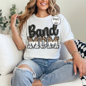 Band Mom PNG Image, Black Leopard Letters Marching Band Design ...