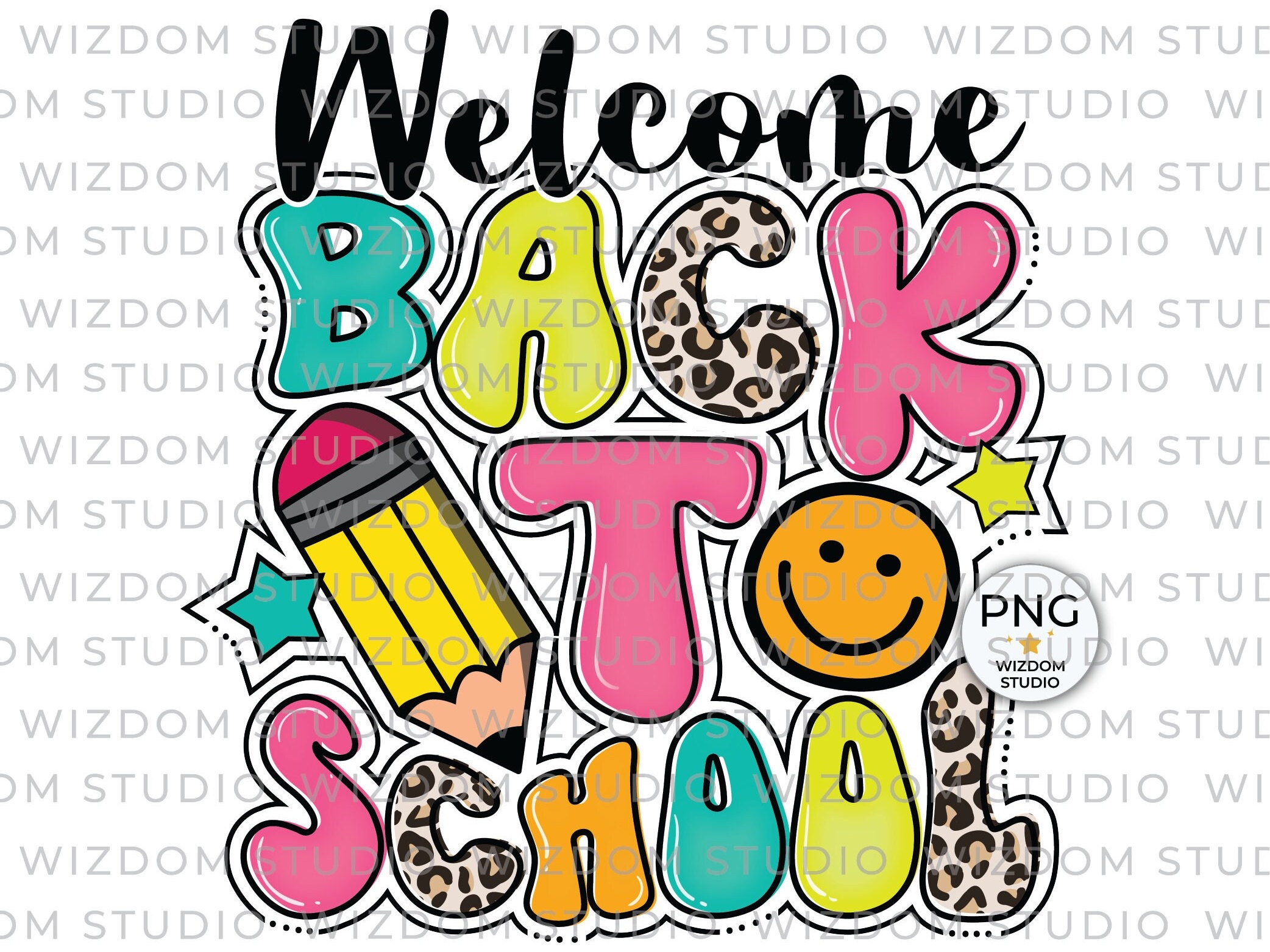 Welcome Back to School PNG Image School Girl Leopard Design - Etsy