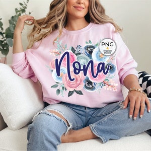 Nona PNG Image, Floral Nona Design, Sublimation Designs Downloads, PNG ...