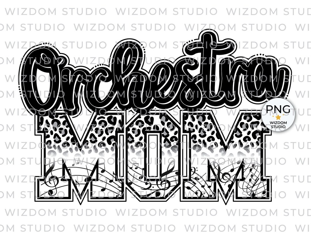 Orchestra Mom PNG Image Black Gray Leopard Letters Design - Etsy