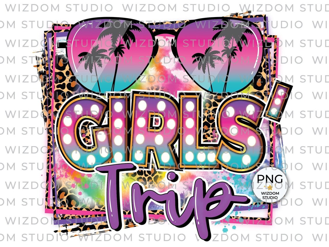 Girls' Trip PNG Image, Leopard Summer Vacation Design, Sublimation ...