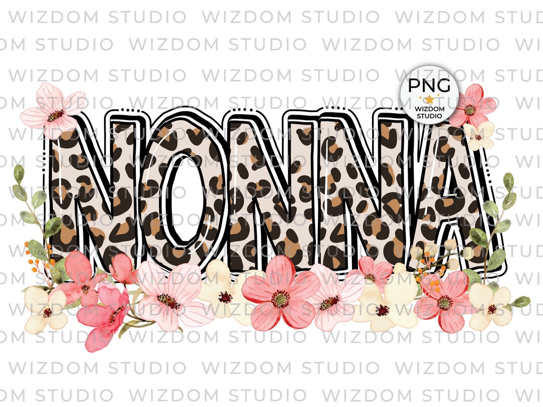 Nonna PNG Image, Leopard Floral Design, Sublimation Designs Downloads ...