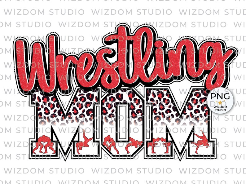 Wrestling Mom PNG Image Red Wrestling Letter Design | Etsy