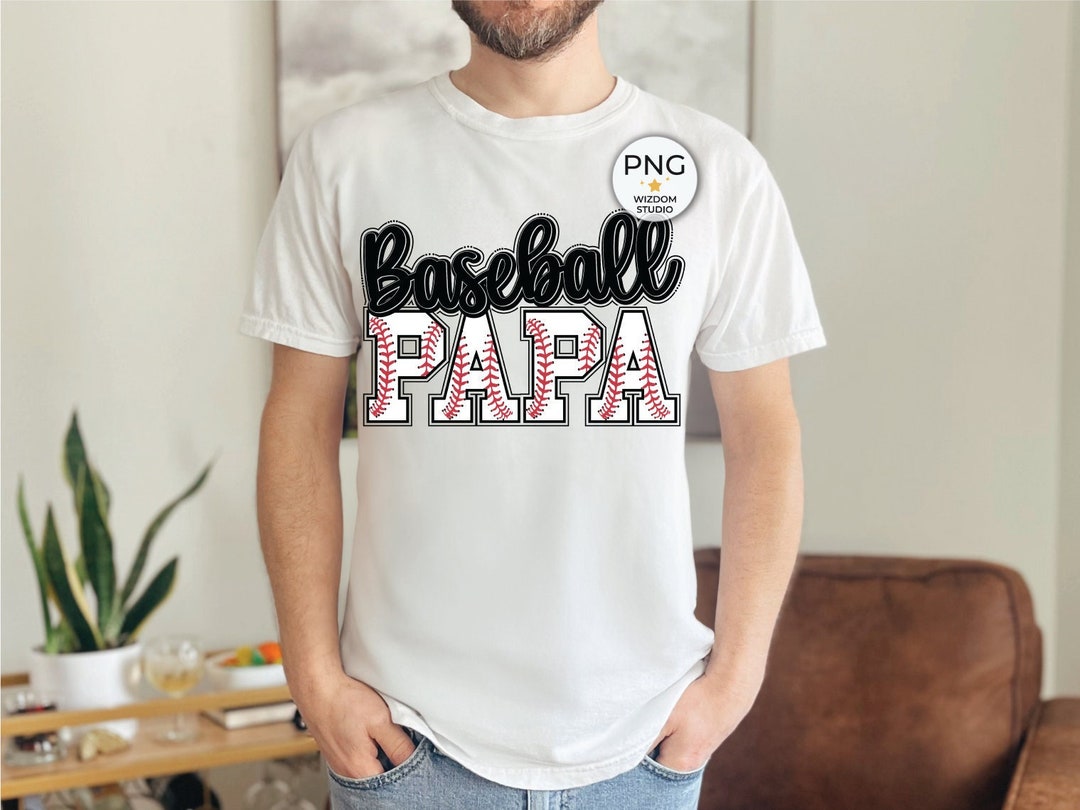 Baseball Papa PNG Image, Baseball Black Design, Sublimation Designs ...