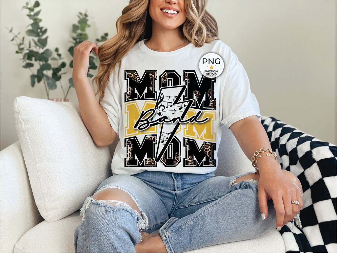 Band Mom PNG Image, Marching Band Lightning Bolt Black Gold Design ...