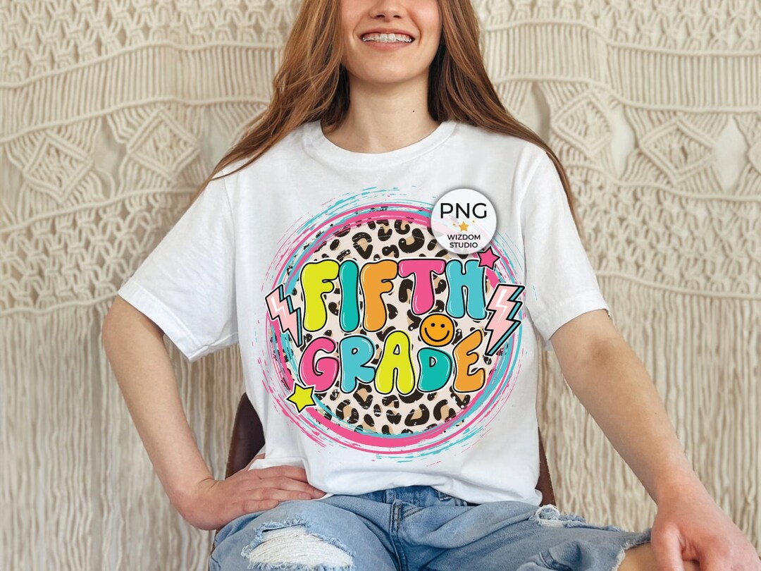Fifth Grade PNG Image, Back to School 5th Grade Design, Sublimation ...