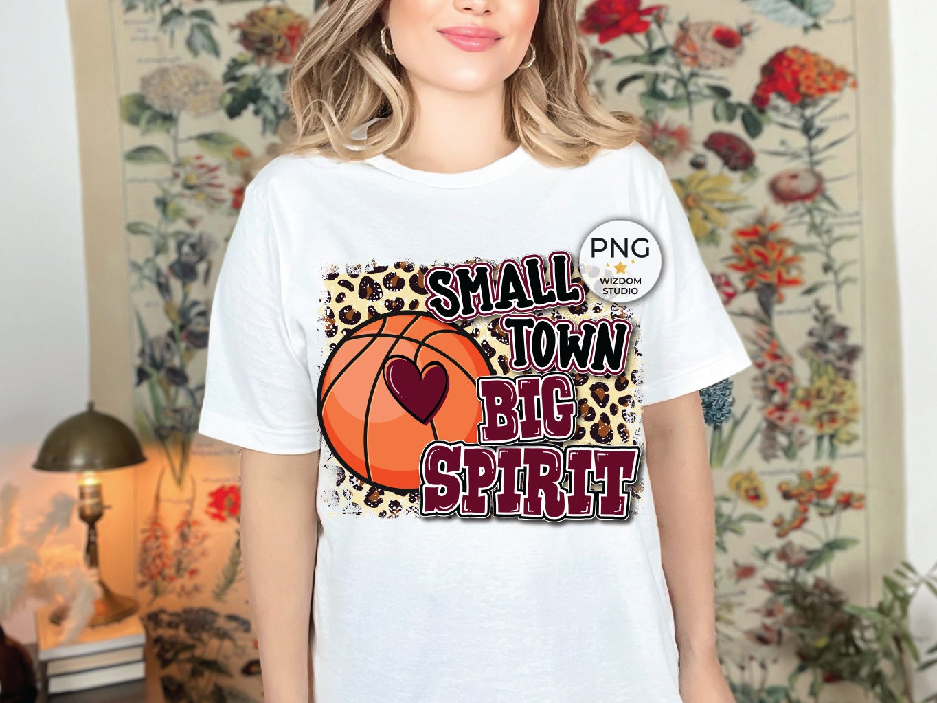 Small Town Big Spirit PNG Image, Leopard Basketball Maroon Design ...