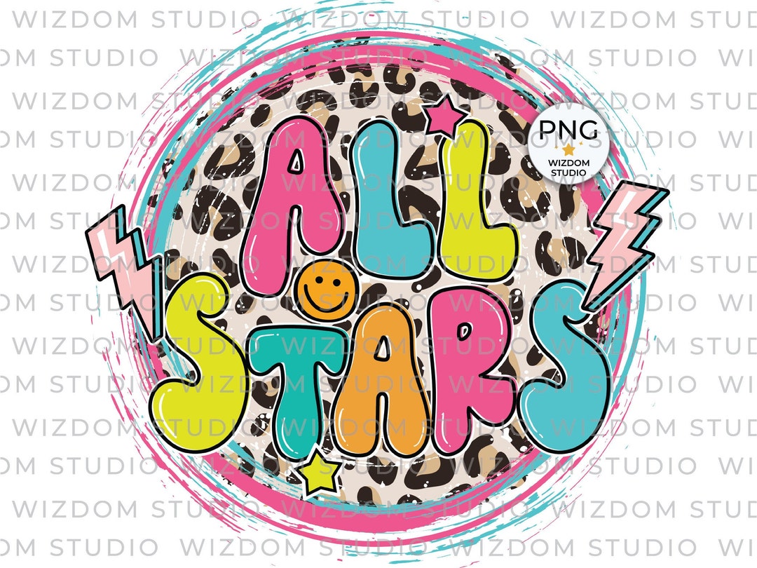 All Stars PNG Image Leopard Lightning Bolt Design - Etsy