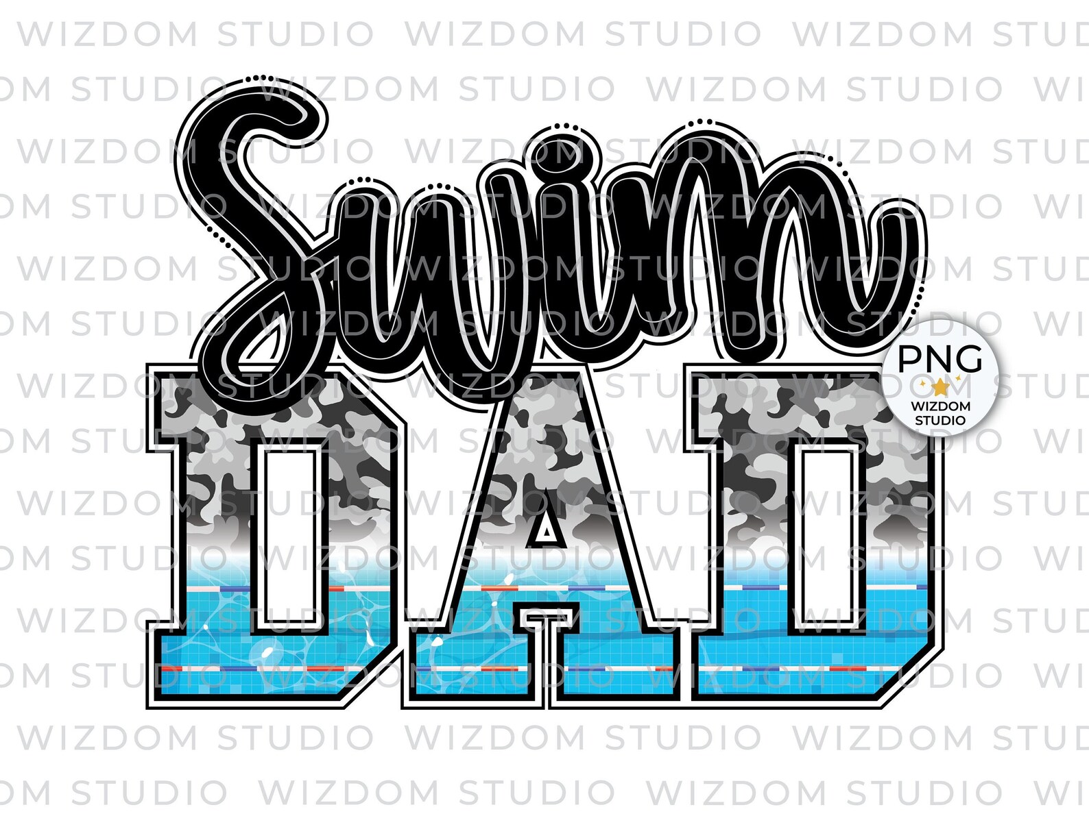 Swim Dad PNG Image Swimming & Diving Camo Design Sublimation - Etsy