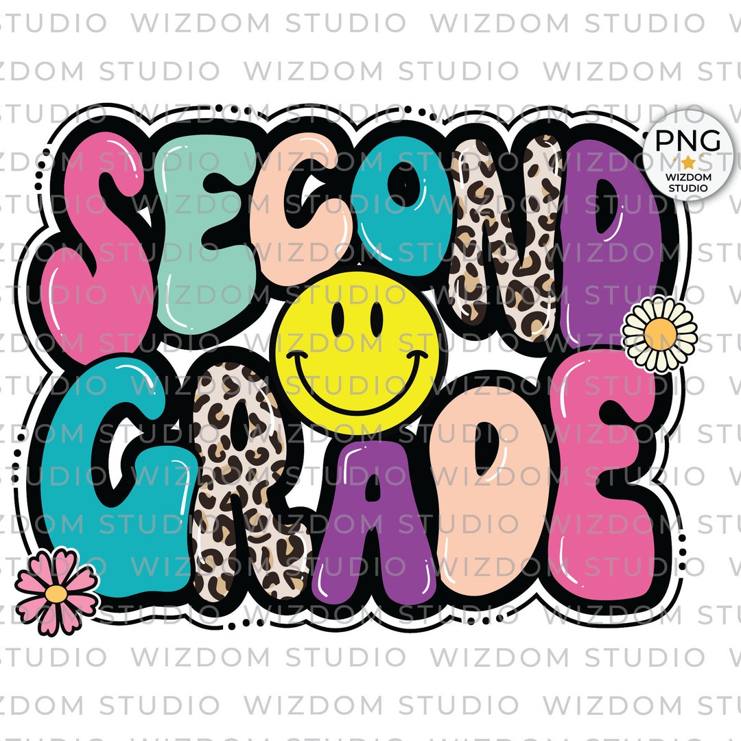 Second Grade PNG Image, Back to School Leopard 2nd Grade Design ...
