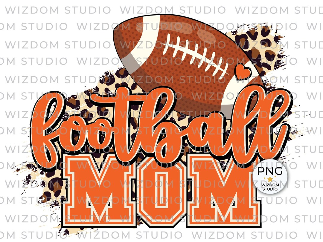 Football Mom PNG Image Football Orange Leopard Design - Etsy