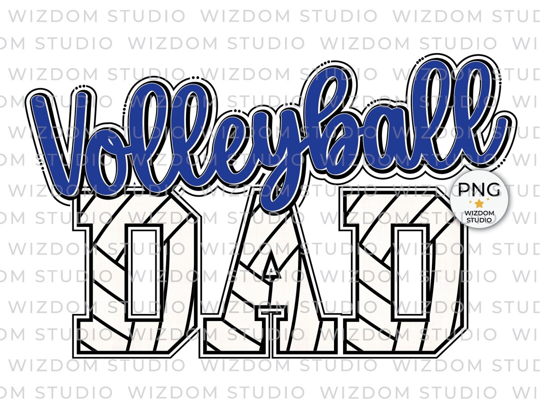 Volleyball Dad PNG Image Volleyball Letter Blue Design - Etsy
