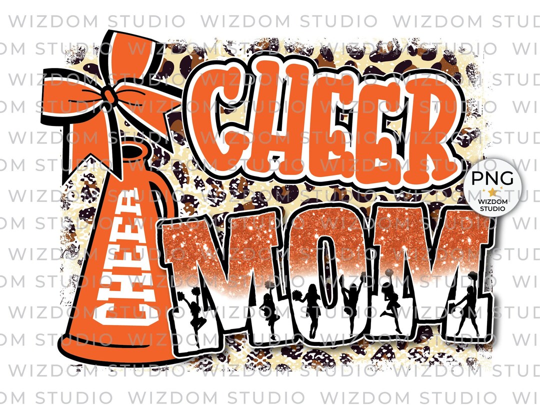 Cheer Mom PNG Image Cheer Leopard Orange Design Sublimation - Etsy