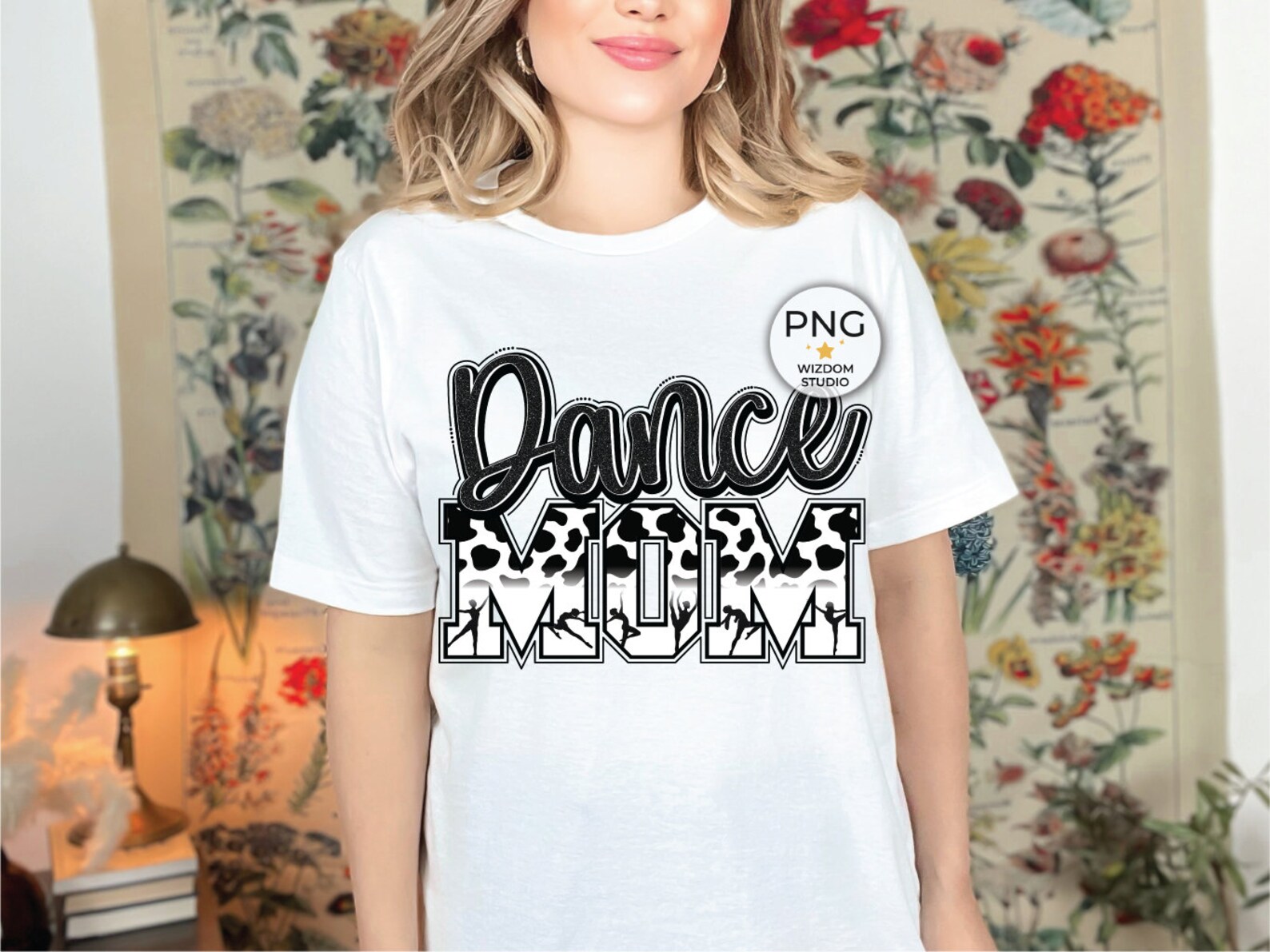 Dance Mom PNG Image, Dance Cow Print Black White Design, Sublimation ...