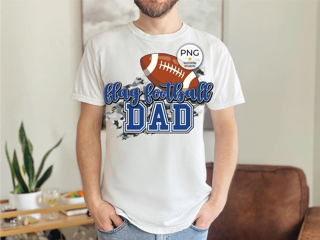 Flag Football Dad PNG Image, Blue Flag Football Camo Design ...