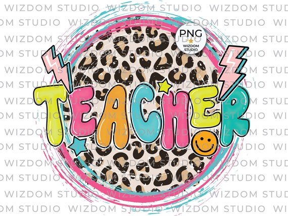Teacher PNG Image Leopard Teacher Back to School Design - Etsy
