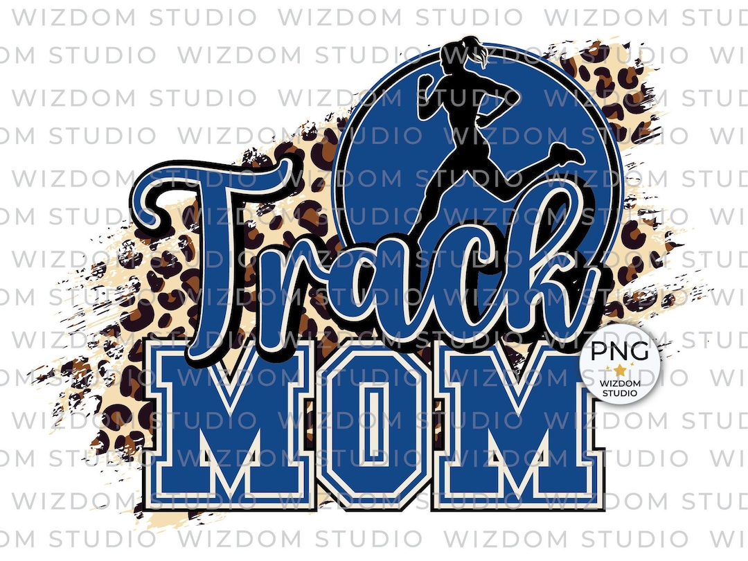 Track Mom PNG Image Track and Field Leopard Blue Design - Etsy