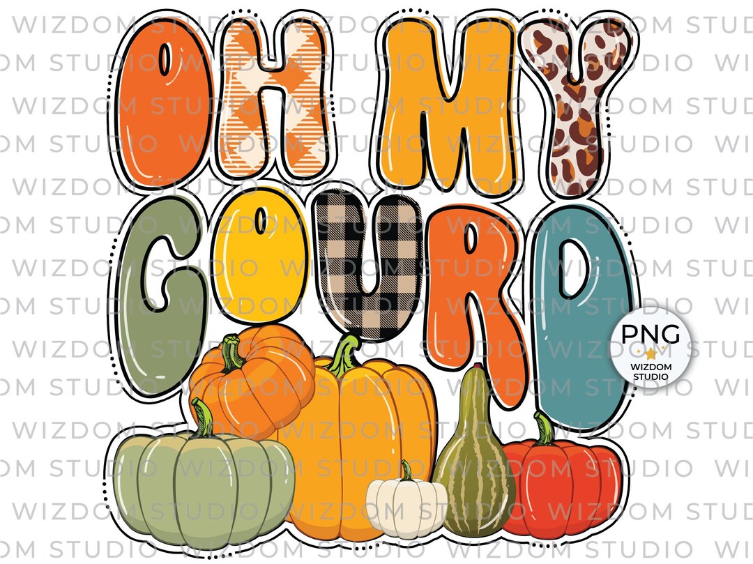 Oh My Gourd PNG Image Fall Pumpkin Leopard Design - Etsy